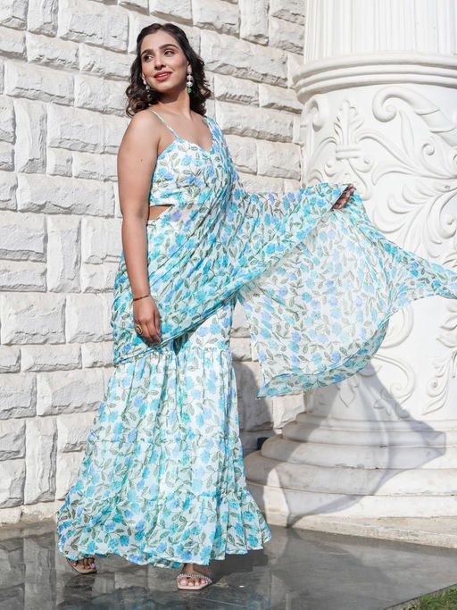 Buy Ruffled Sarees Online Featuring Unique and Trendy Styles In India