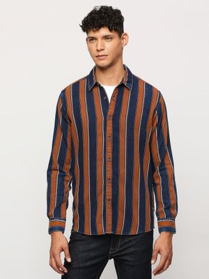 Buy Pepe Jeans Brown Stripes Long Sleeve Shirt Online