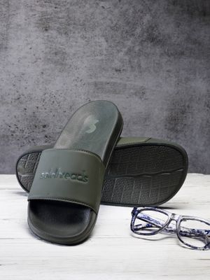 Buy SOLETHREADS Slides Supreme Grey Solid Men Sliders online