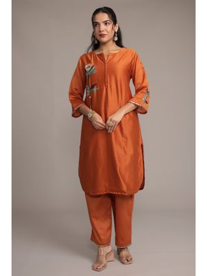 Buy Zari Jaipur Women Orange Embellished Co-Ord Set (S) Online