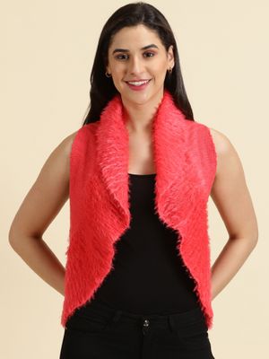 Buy SHOWOFF Womens Regular Self Design Coral Shrug Online
