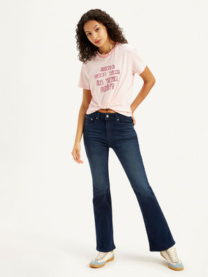 Buy Levi's Women's High Rise 725 Boot Cut Blue Jeans (26) Online