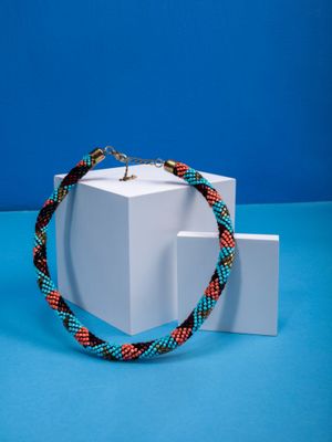 Buy PRITA Multi-Color Beaded Twist Gold Plated Necklace Online