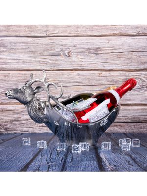 Buy Gibox Silver Stag Head Wine Cooler Bucket Ice Cube Bucket Beer Wine ...