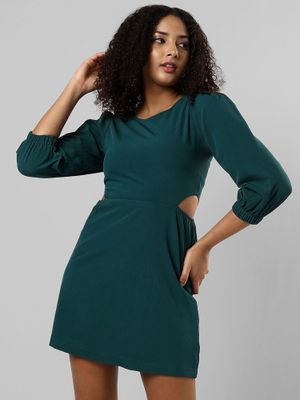 Campus Sutra Mini Dresses : Buy Campus Sutra Women's Solid Emerald Green Regular Fit Dress ...