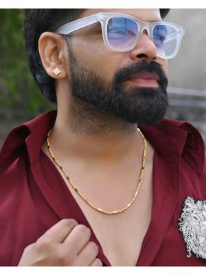 Buy VOJ Gold Plated Pipe Chain For Men Online