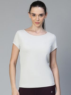 Buy Athlisis Women Extended Sleeves e-Dry Slim Fit T-Shirt - Grey (L ...