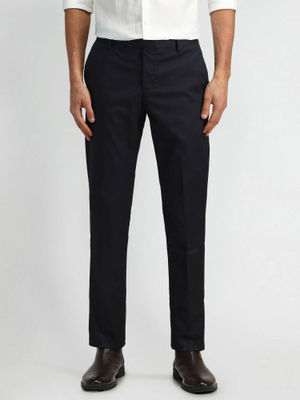Buy Arrow Tailored Fit Mid Rise Trouser Blue (30) Online