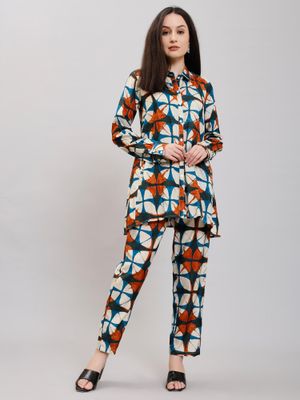 Buy Zari Jaipur Silk Blend Co Ord's with Print and Embellished (Set of ...