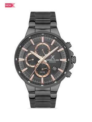 Buy Daniel Klein Exclusive Men Gun Metal - Emboss Dial with Real Index ...
