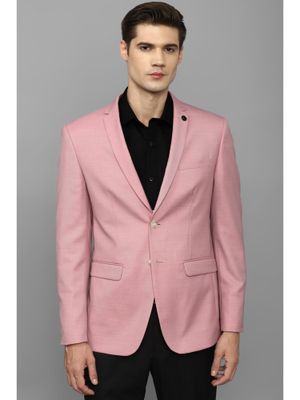 Buy Allen Solly Men Pink Slim Fit Textured Formal Blazer Online