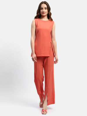 Buy Madame Solid Rust Two-Piece Co-Ord (Set of 2) online