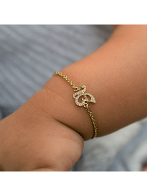 Buy Kaj Fine Jewellery Baby Ek Onkar Diamond Chain Bracelet in 14KT ...