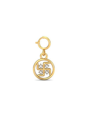 Buy KuberBox 18K Yellow Gold Swastika Charm Online