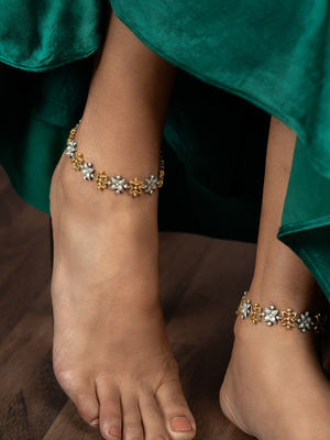 Buy Shaya by CaratLane Huvu Anklets in Dual Plated 925 Silver Online