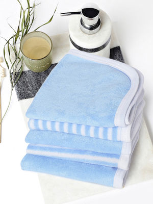 Buy My Milestones Blue Cotton Terry Highly Absorption Wash Clothes ...