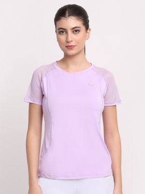 Buy INVINCIBLE Purple Women Regular Fit T-Shirt (XS) Online