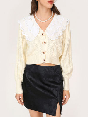 Buy Cider Romantic Lace Lapel Cardigan Online
