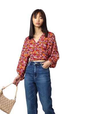 Buy ONLY Women Printed Multicolor Crop Top Online