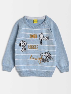 Buy Mi Arcus Blue Snoopy Printed Peanuts Sweater for Kids online