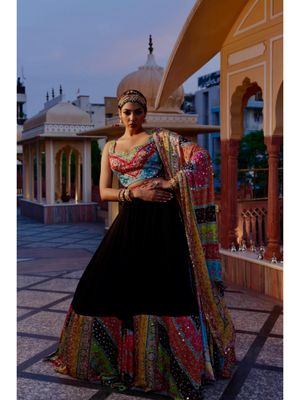 Buy Tussya Lalasa Multi-Color Lehenga with Blouse and Dupatta (Set of 3 ...