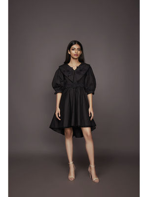 Buy Deepika Arora A-line Cotton Dress - Black (Set of 2) Online