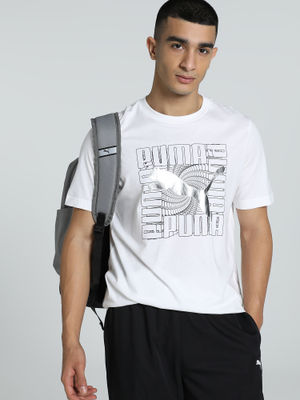Buy Puma GRAPHICS Foil Men White T-Shirt (S) Online