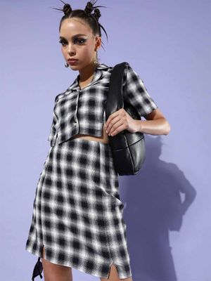 The Vanca Co-ord Set : Buy The Vanca Black Checkered Mini Co-ord Online ...
