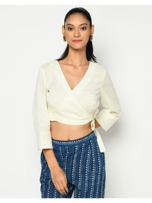 Buy Fabindia FabNu Cotton Linen Flax Tie Up Top Online