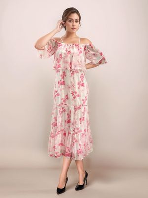 Buy Zink London Multi-Color Floral Maxi Dress (S) Online