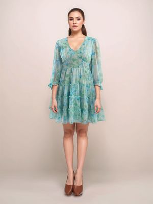 Buy Zink London Multi-Color Floral Mini Dress (XS) Online