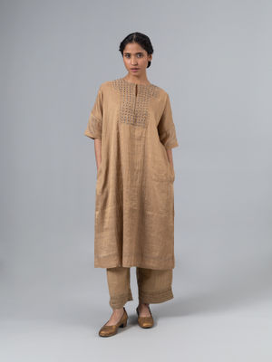 Buy Shades of India Brown Embroidered Badar Kurta (XS-S) Online