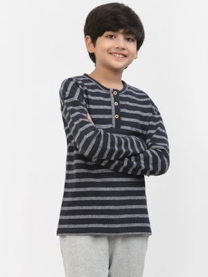 Buy Spunkies Stylish Navy Blue Organic Cotton Casual T-Shirt For Boys ...