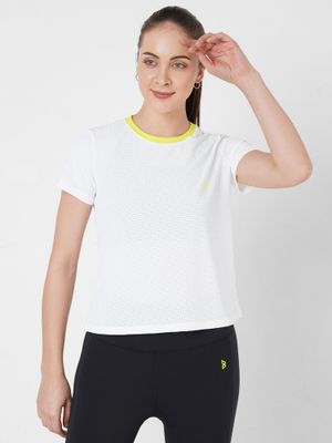 Buy BODD ACTIVE White and Neon Mesh Tee Online