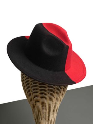 Buy CHOKORE Unisex Iconic Half and Half Colorblock Multi-Color Fedora ...