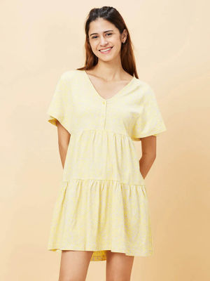 Buy Being Human Women Sunshine Yellow Mini Dress (2XL) Online