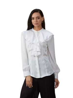 Buy Style Island SIPL1002 Ivory Ruffle Top for Women Online