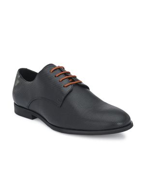 Buy Delize Mens Black Textured Formal Shoes Online