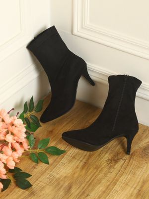 Buy Truffle Collection Black Solid Casual Boots Online