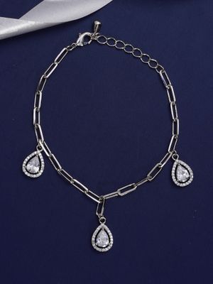 Buy Designbox Interlock Chain Bracelet with Diamond Hangings Online