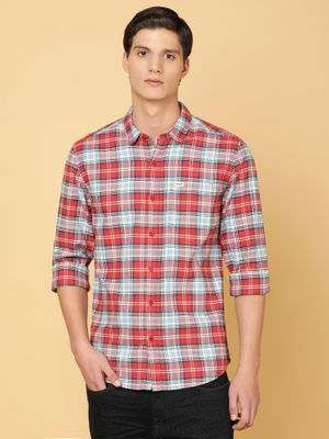 Buy Wrangler Mens Red Casual Shirt online
