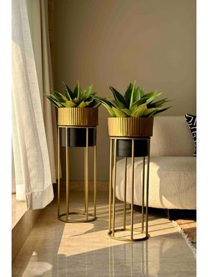 Buy Mason Home Brooklyn Fluted Black Planter (Set Of 2) online