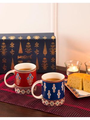 Buy Fabindia Multi-Color Falak Ceramic Mugs Gift Set Online