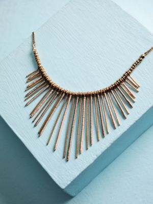 Buy PRITA Golden Beaded Spike Rings Gold Plated Necklace Online