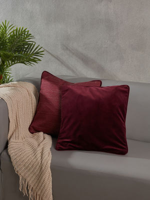 Buy Twig & Twine Twin Velvet Cushion Cover Burgundy Online