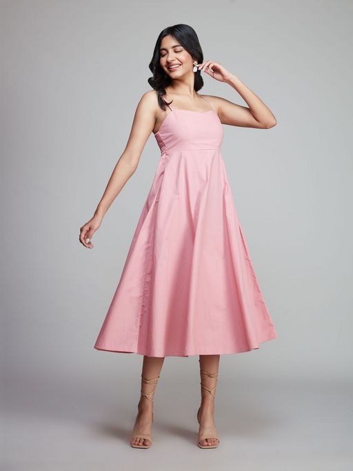 solid light pink dress