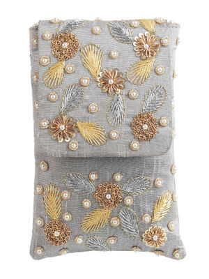 Buy Metro Grey Embellished Pouch Online