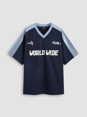 Buy Cider WORLD WIDE V-neck Graphic Raglan Tee (S) Online