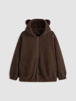 Buy Cider Teddy Fleece Jacket With Hood Curve & Plus (0XL) Online