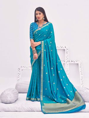 Monjolika Fashion Handloom Sarees : Buy Monjolika Fashion Stunning Sky ...